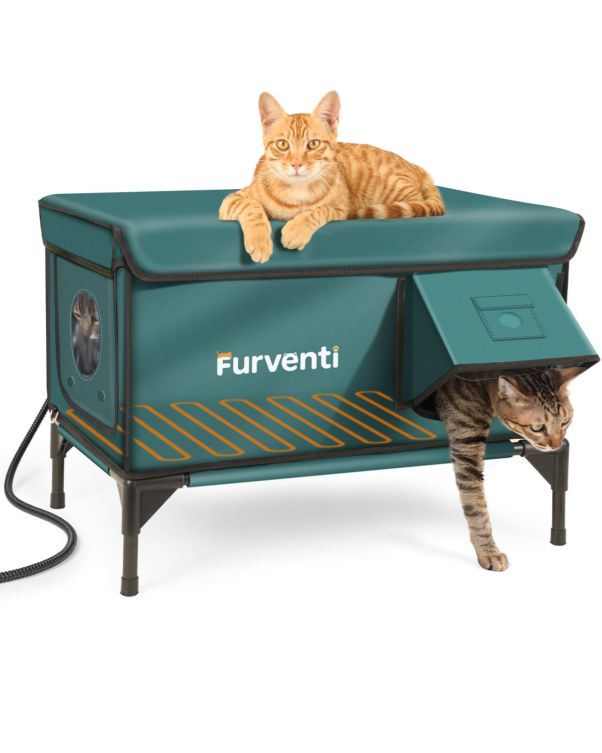 Clawsable Heated Outdoor Cat House With Weatherproof Eaves ,Eco ...