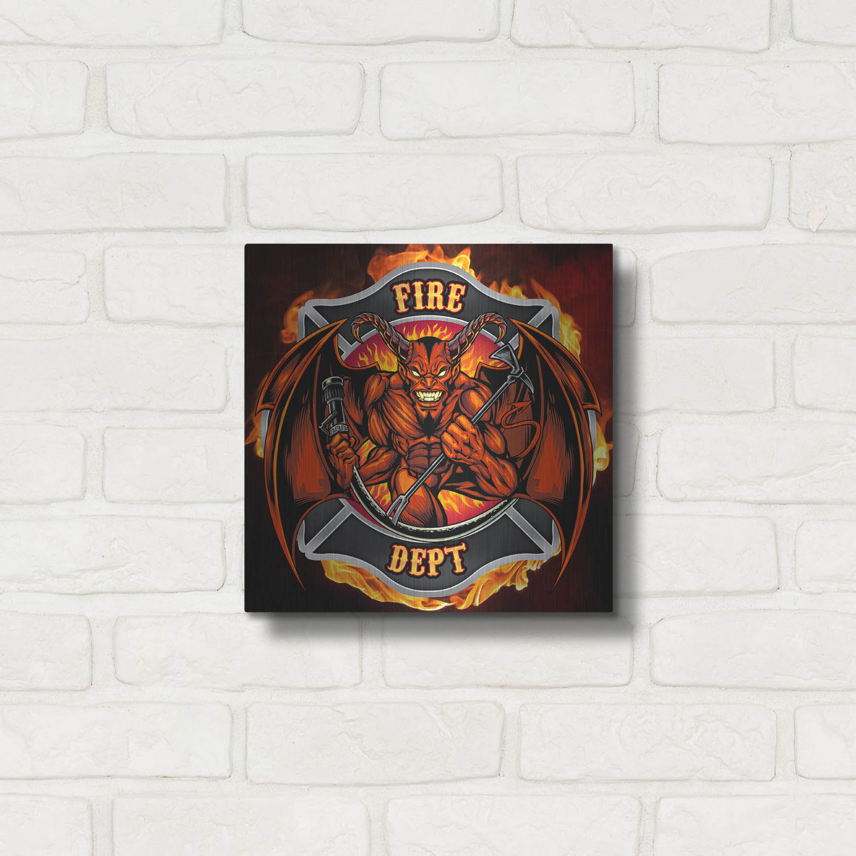 17 Stories 'Devil Fire Department Logo' by Flyland Designs, Metal Wall ...