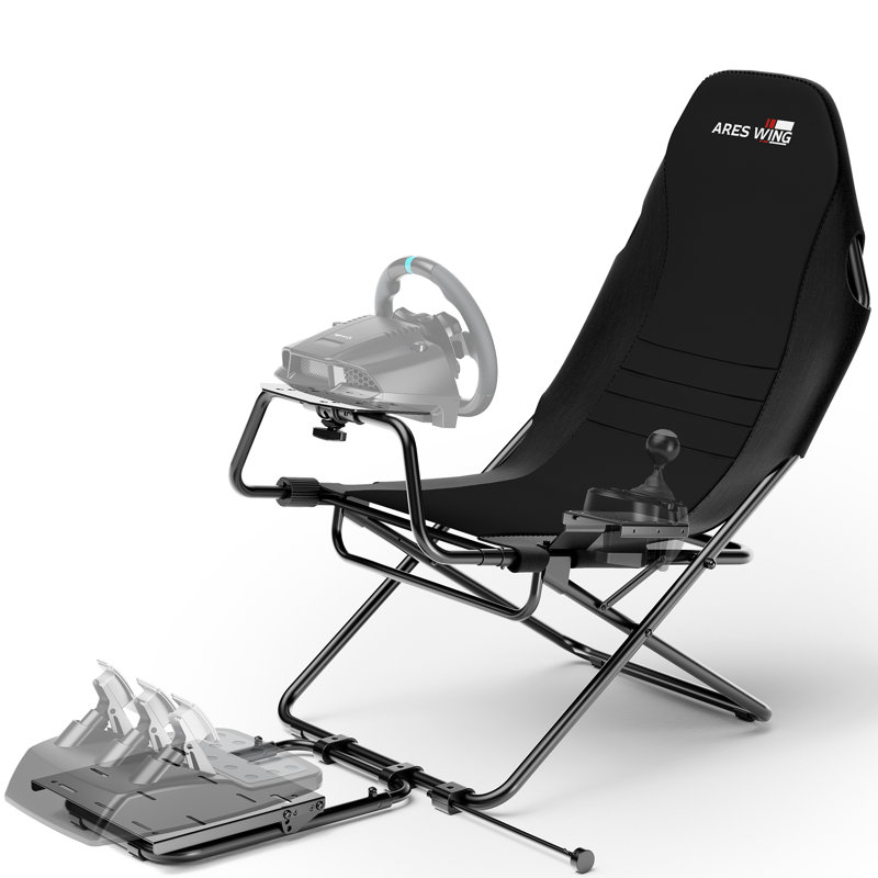 Inbox Zero Racing Simulator Cockpit with Foldable Gaming Chair Fit ...