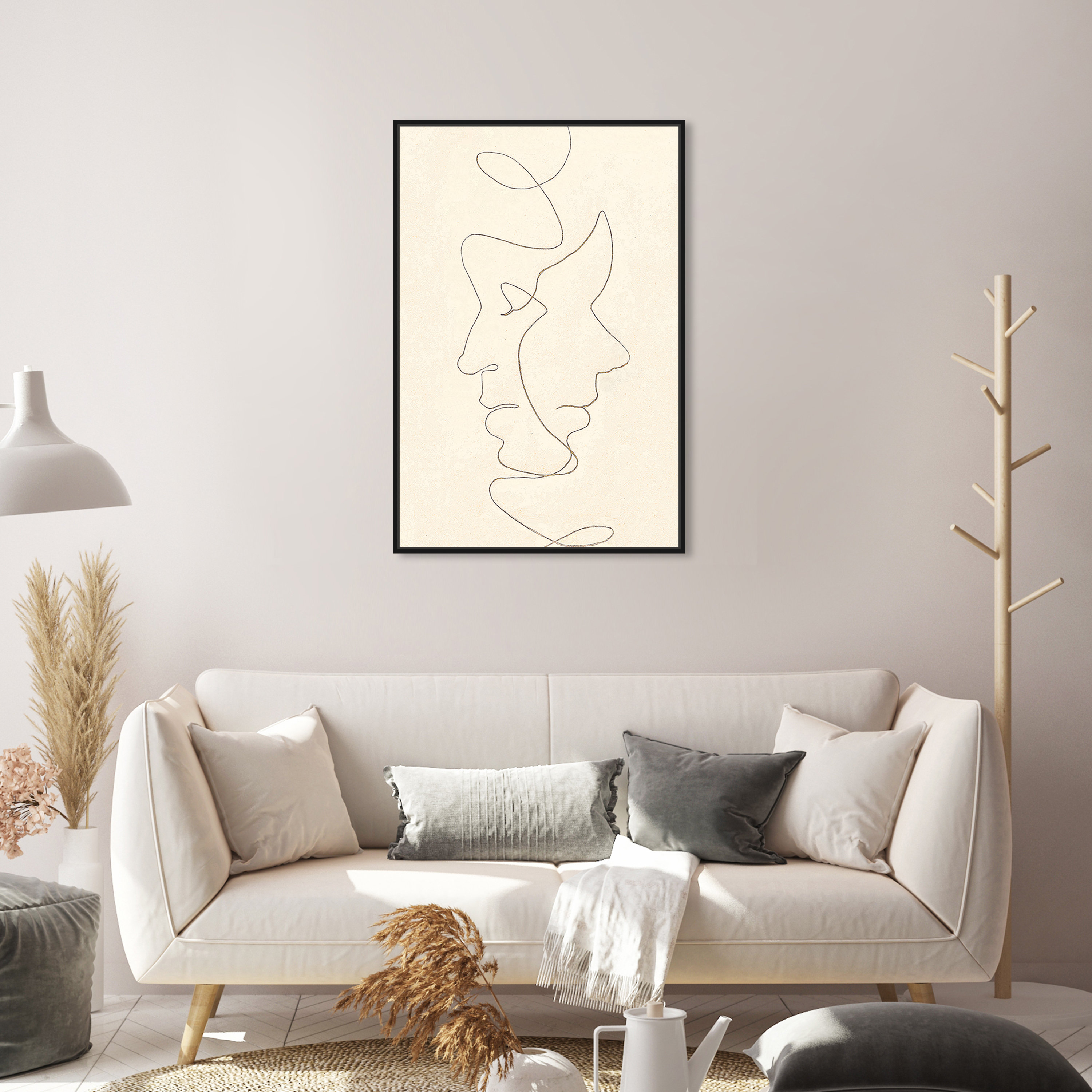 Oliver Gal Prints Profiles in One - Framed Drawing Print on Canvas ...