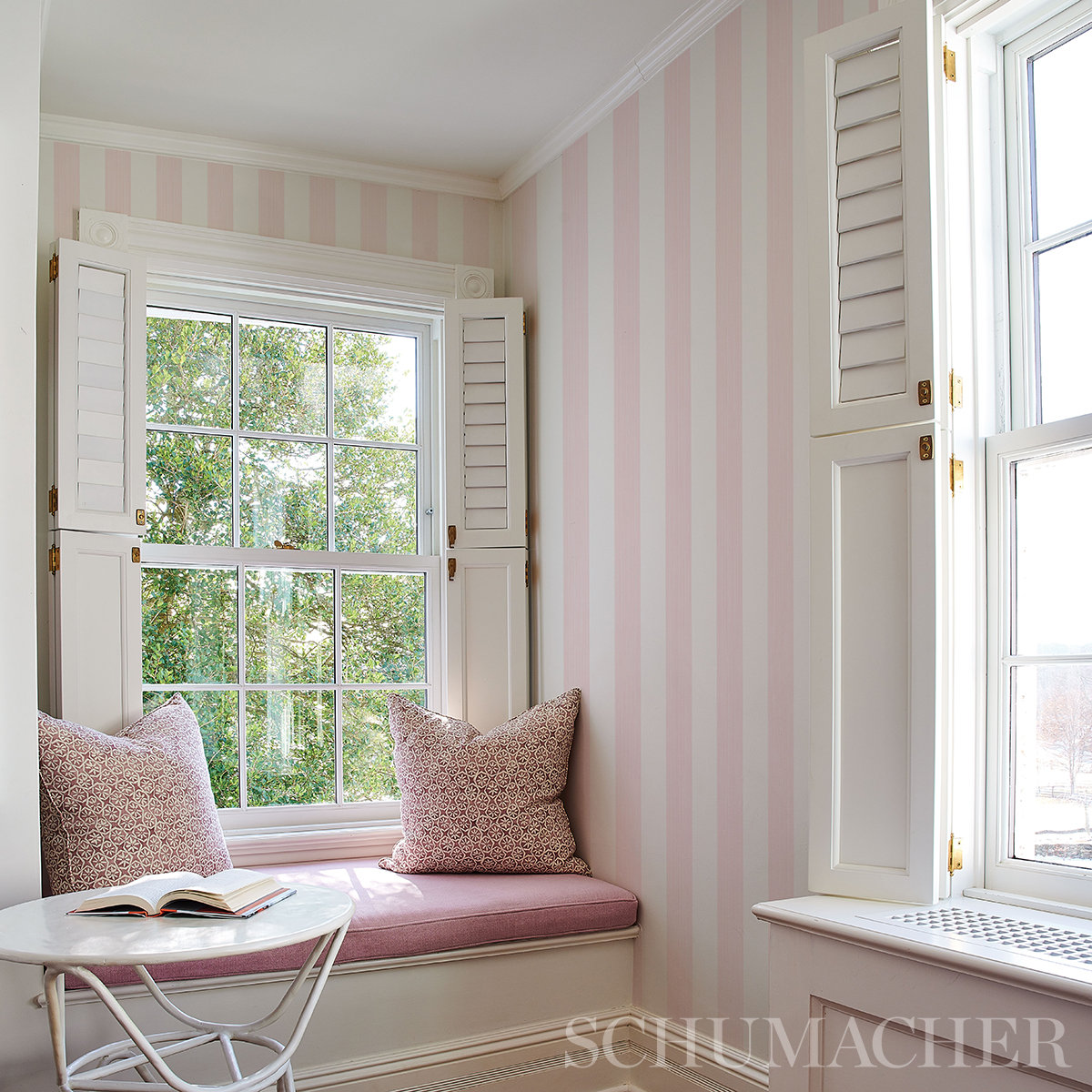 Schumacher Edwin Stripe Wide Wallpaper | Perigold
