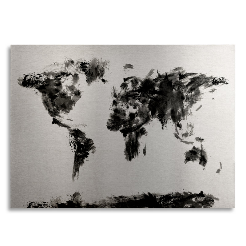 Wrought Studio 'Abstract Map' Graphic Art on Metal | Wayfair