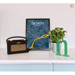 OurPoster.com " Detroit City Map " on Paper | Wayfair