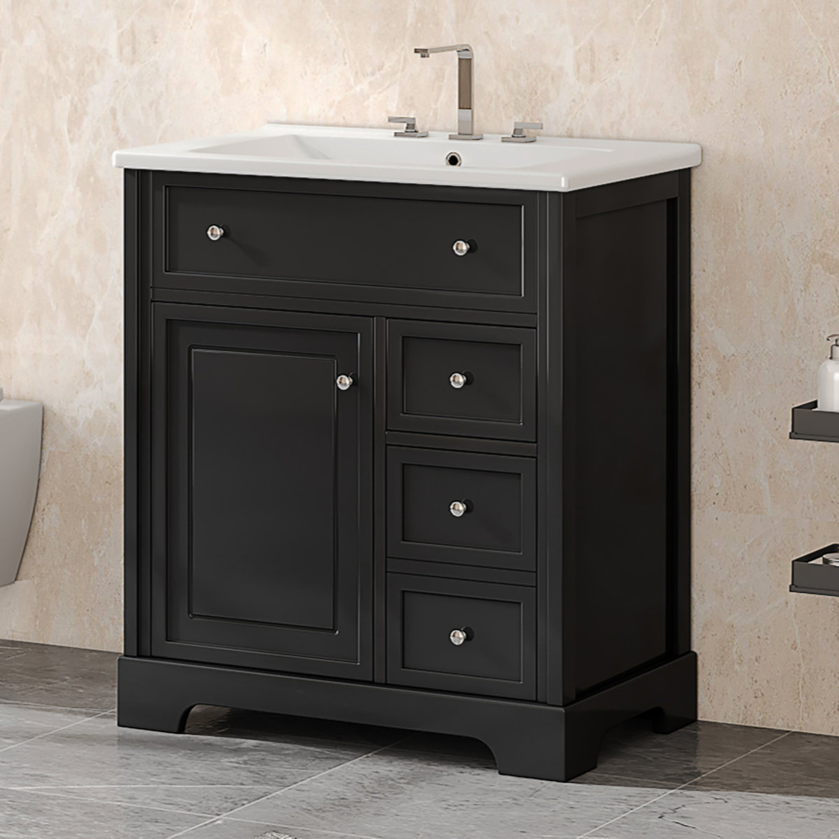 Mercer41 30" Bathroom Vanity With Sink Top, Bathroom Vanity Cabinet ...