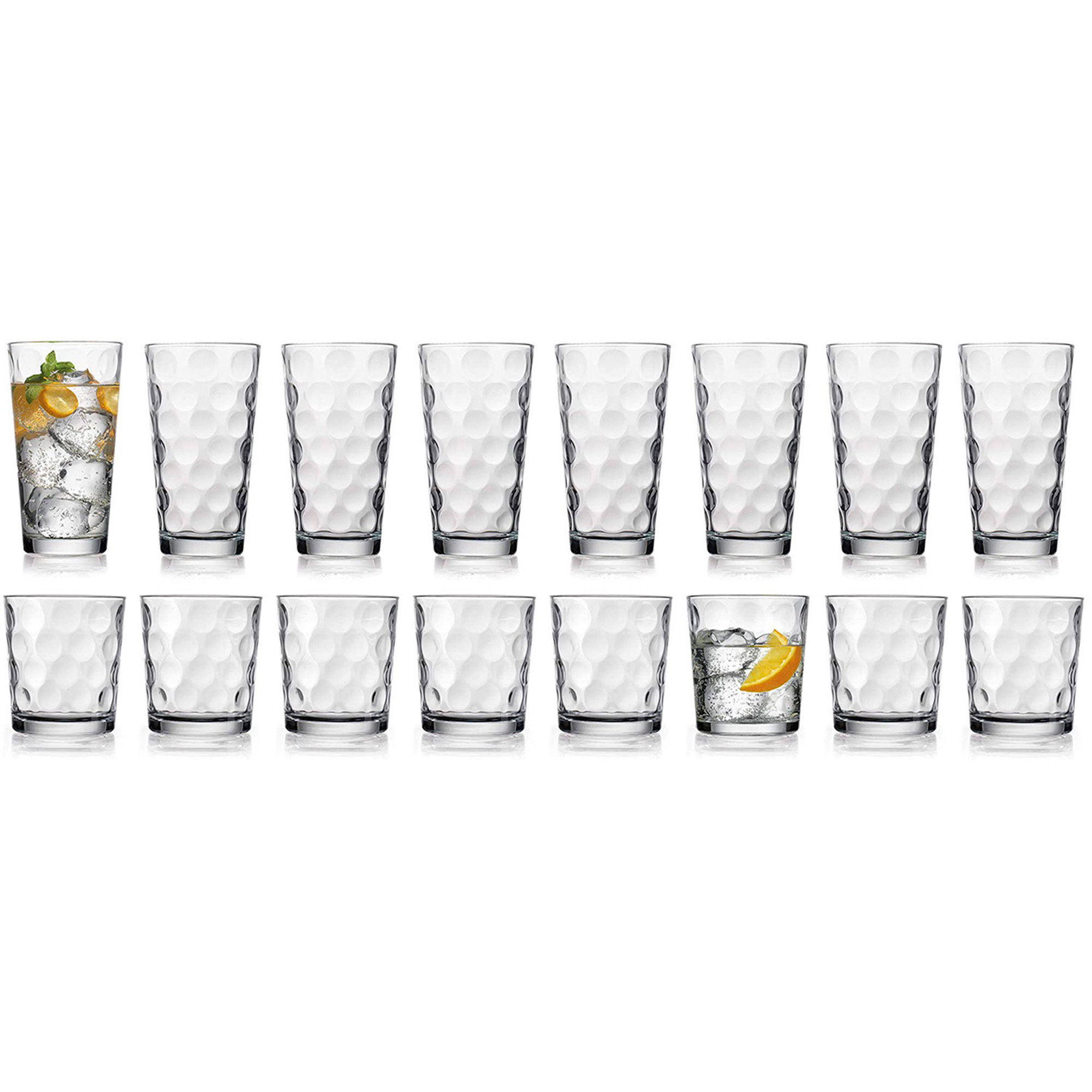 Highland Dunes Wallsend Eclipse 16 Piece Glass Assorted Glassware Set "& Reviews" | Wayfair