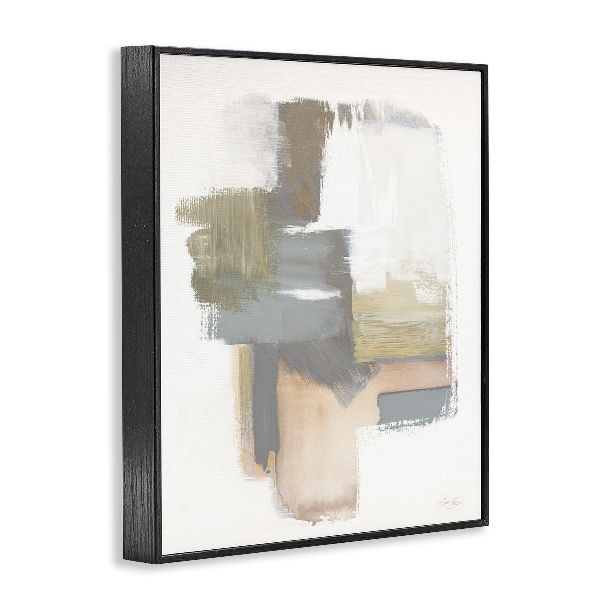 Stupell Industries Distorted Paint Strokes Black Framed Giclee Art by ...