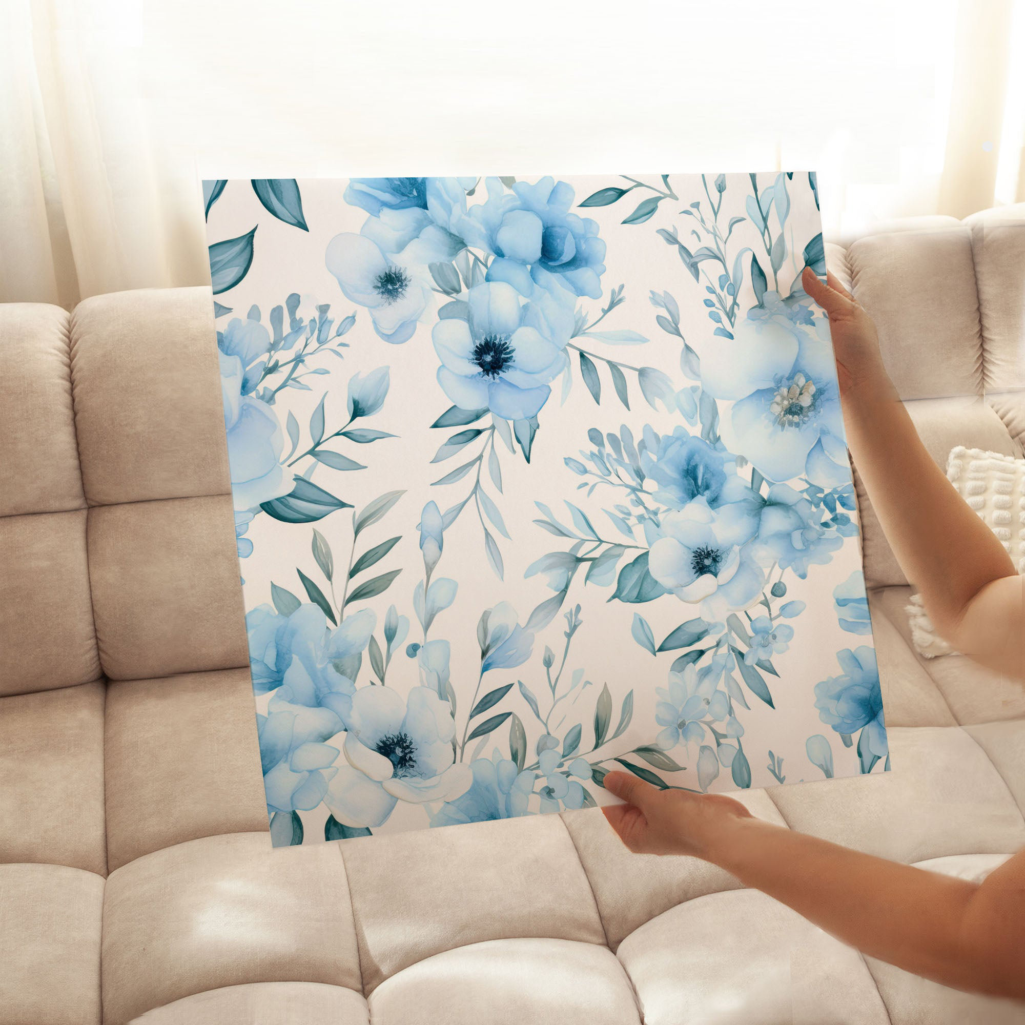 Winston Porter Floral Blue Flower Cottagecore Pattern VI Cottage ...