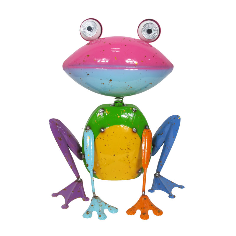 Trinx Bronson Metal Head Solar Eyed Frog Statue & Reviews | Wayfair
