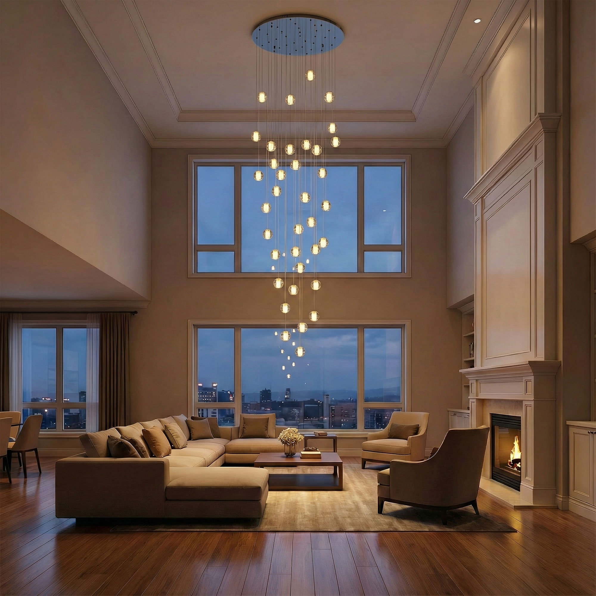 Willa Arlo™ Interiors Pearisburg 36-Lights Staircase Chandelier Modern Staircase Pendant Light ...