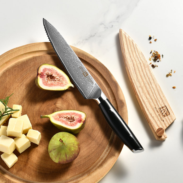 Klaus Meyer Luxor 6'' Serrated Utility Knife (Wood Sheath Contained ...