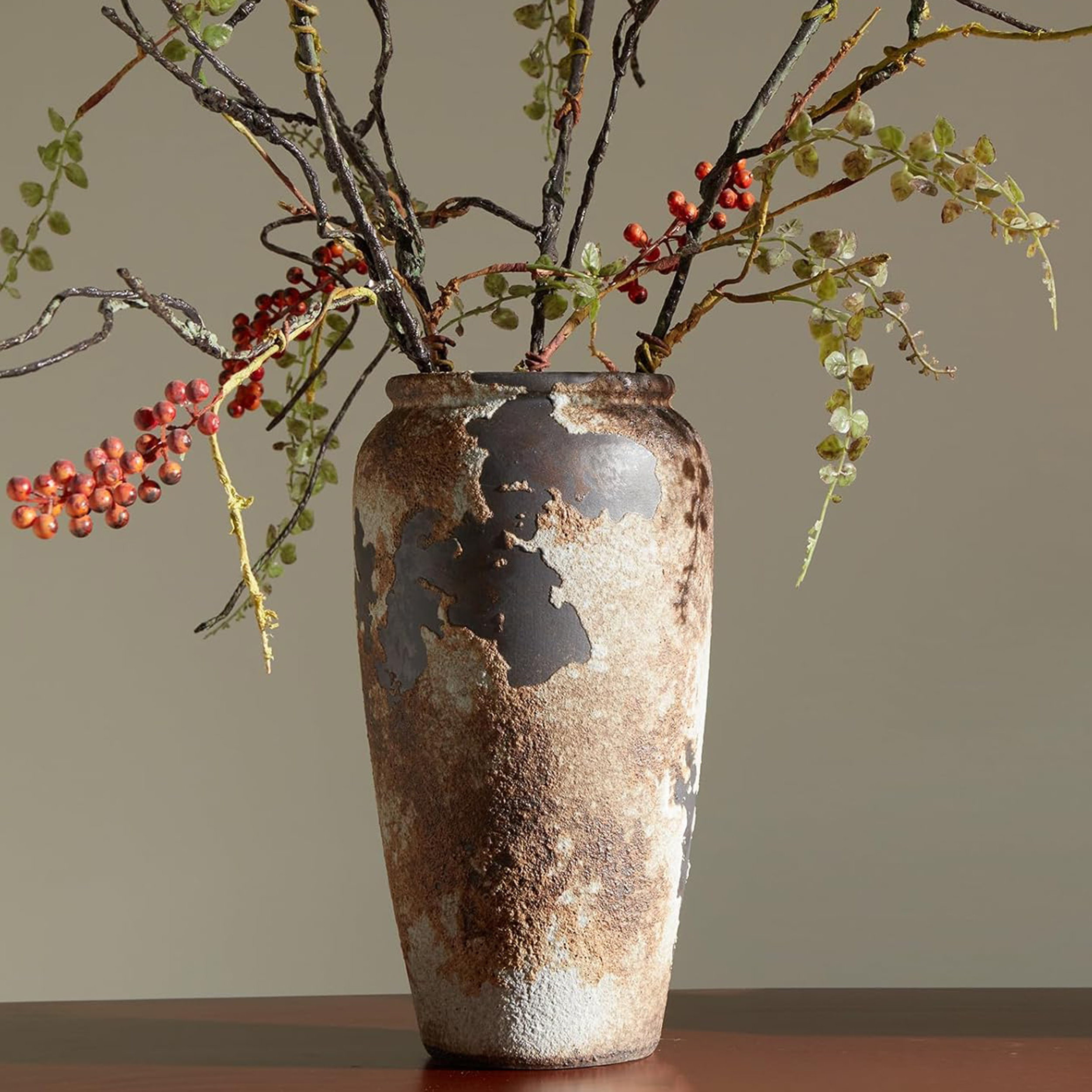Gracie Oaks Rustic Vase for Home Decor, Farmhouse Terracotta Vases ...