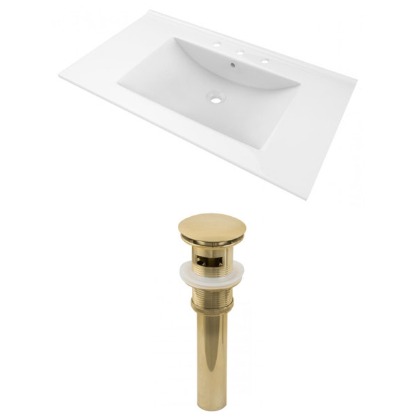 Plumbing N Parts Lavabo de salle de bain rectangulaire en céramique ...