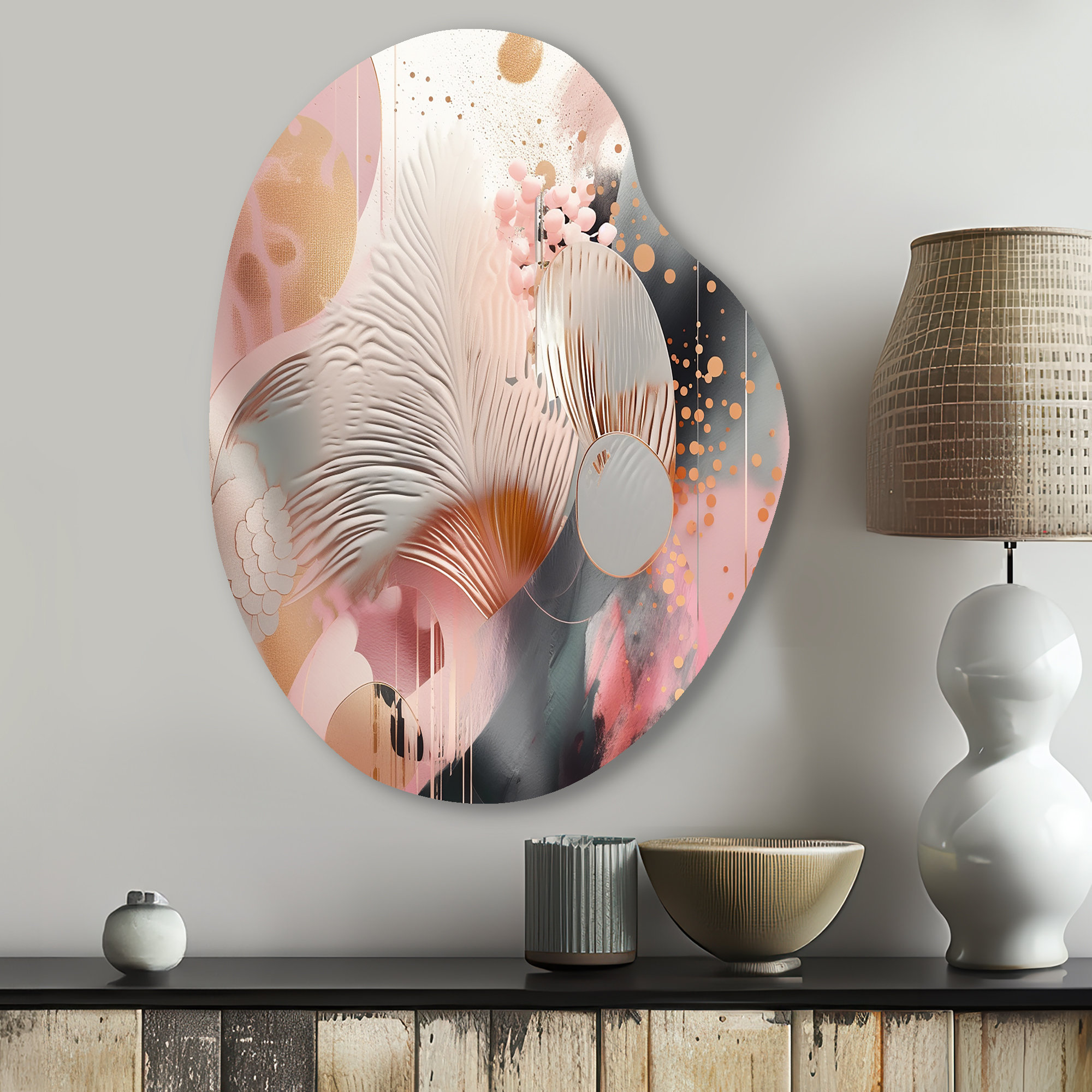 Mercer41 Pink Rose Gold Stripes Complexity V - Abstract Modern Shapes ...