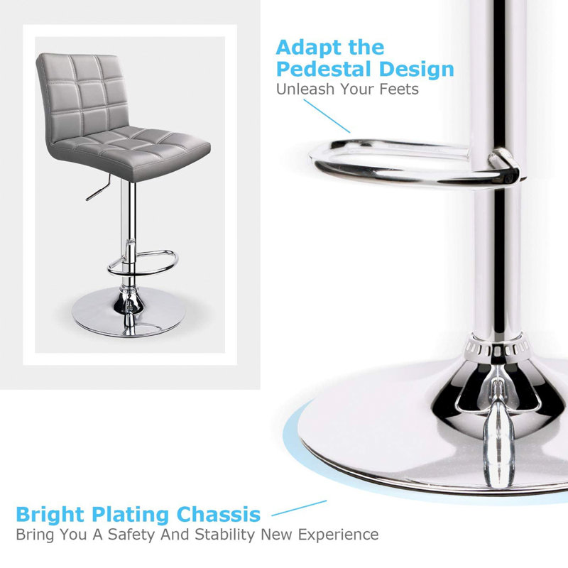 Latitude Run® Square Back 32.5" Adjustable Spin Bar Stool & Reviews ...