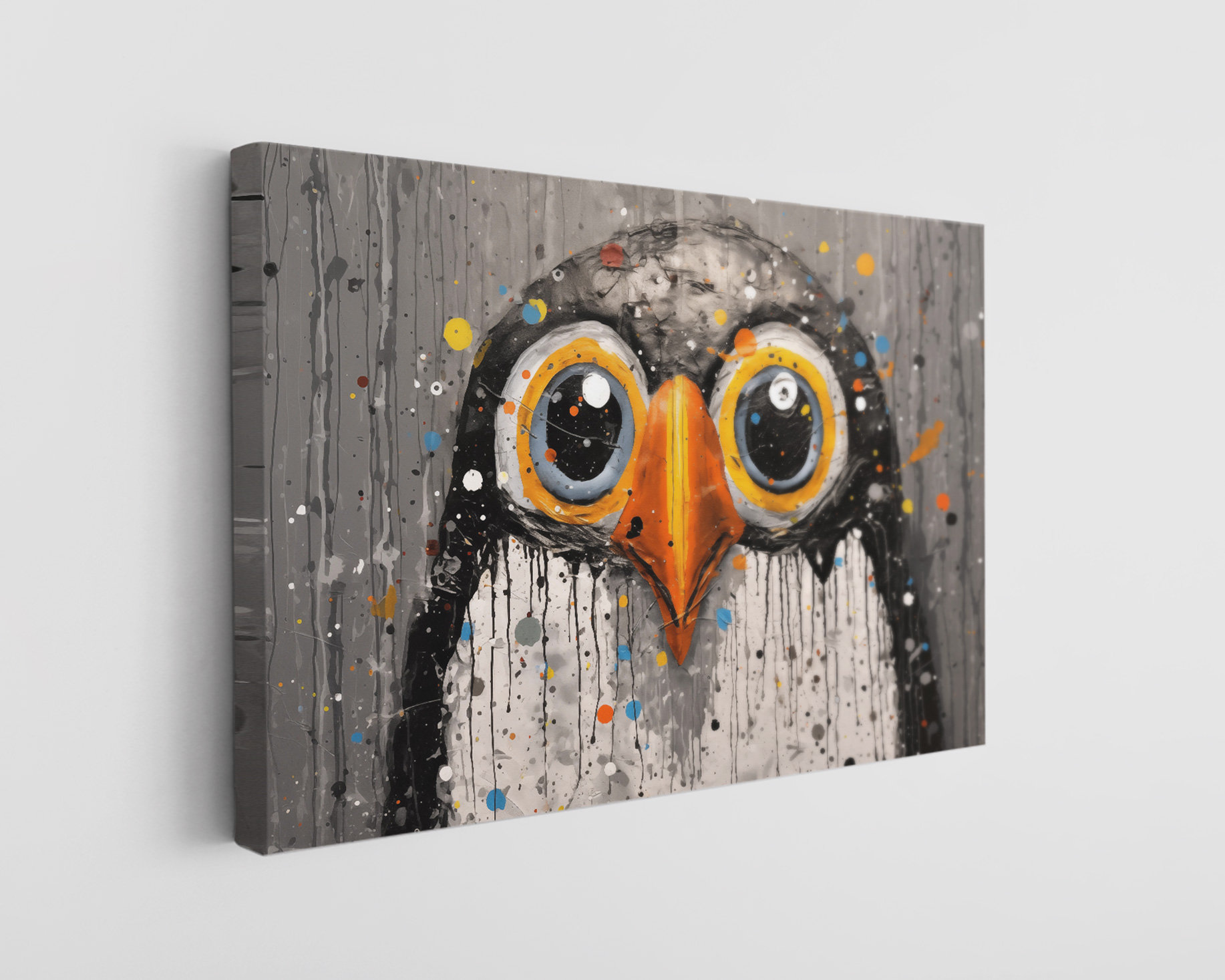 Beachcrest Home™ Cute Penguin Graffiti Canvas Print, Modern Wall Art ...