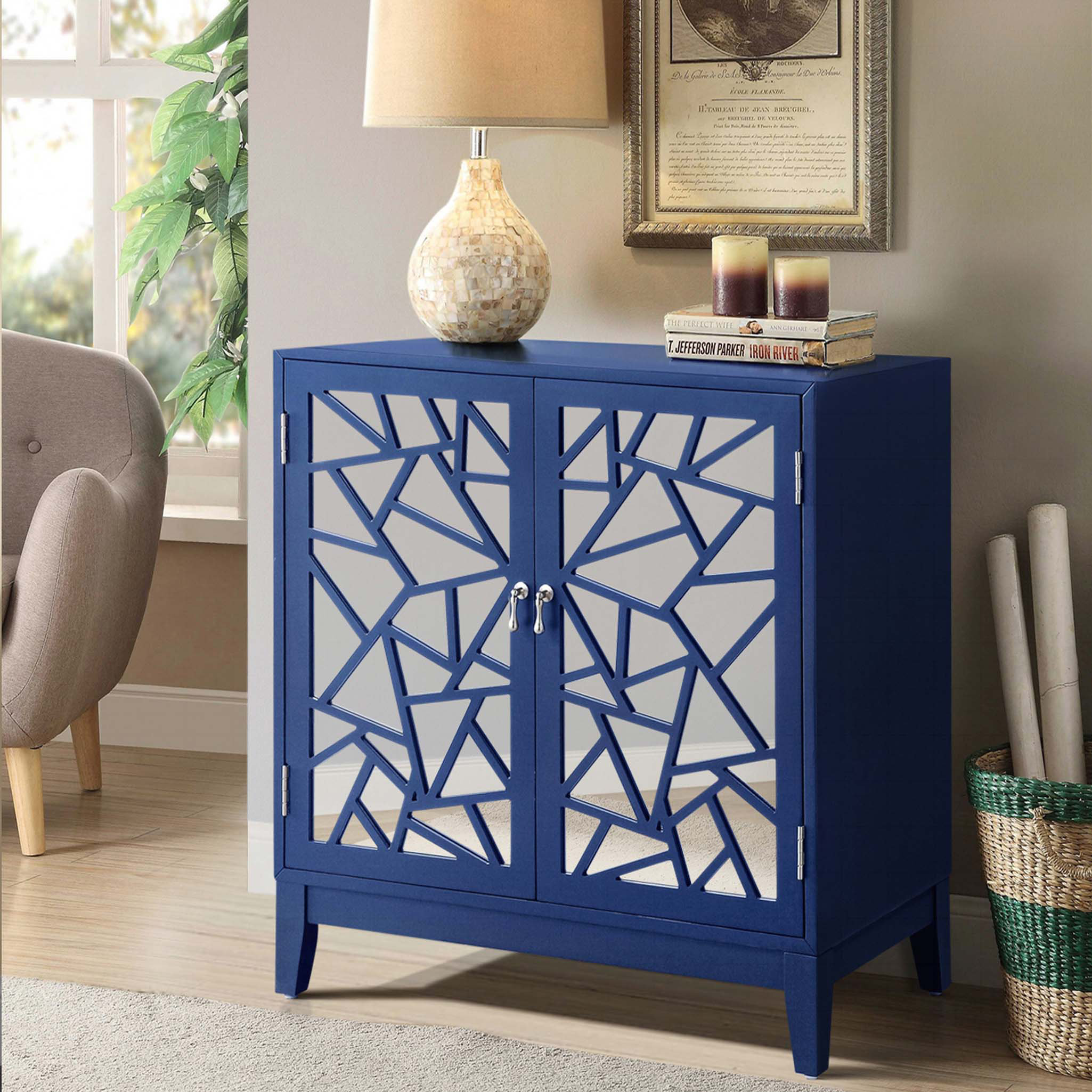 Ivy Bronx Breckenridge Blue 2-door Console Table | Wayfair