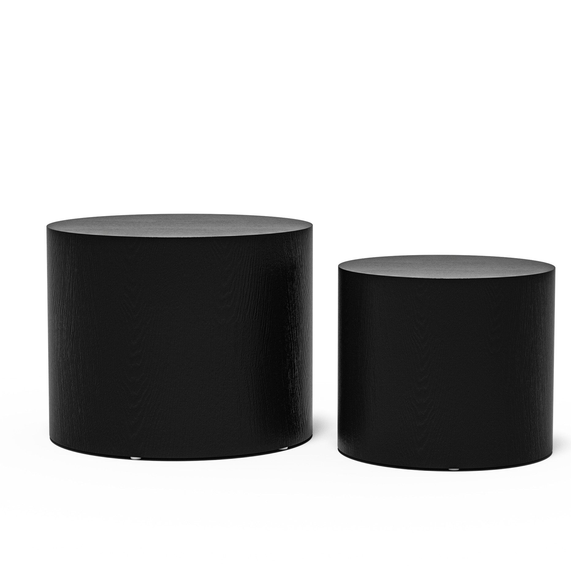 Latitude Run® Black Side Table & Coffee Of 2 - Ash, Oak, Walnut Veneer ...