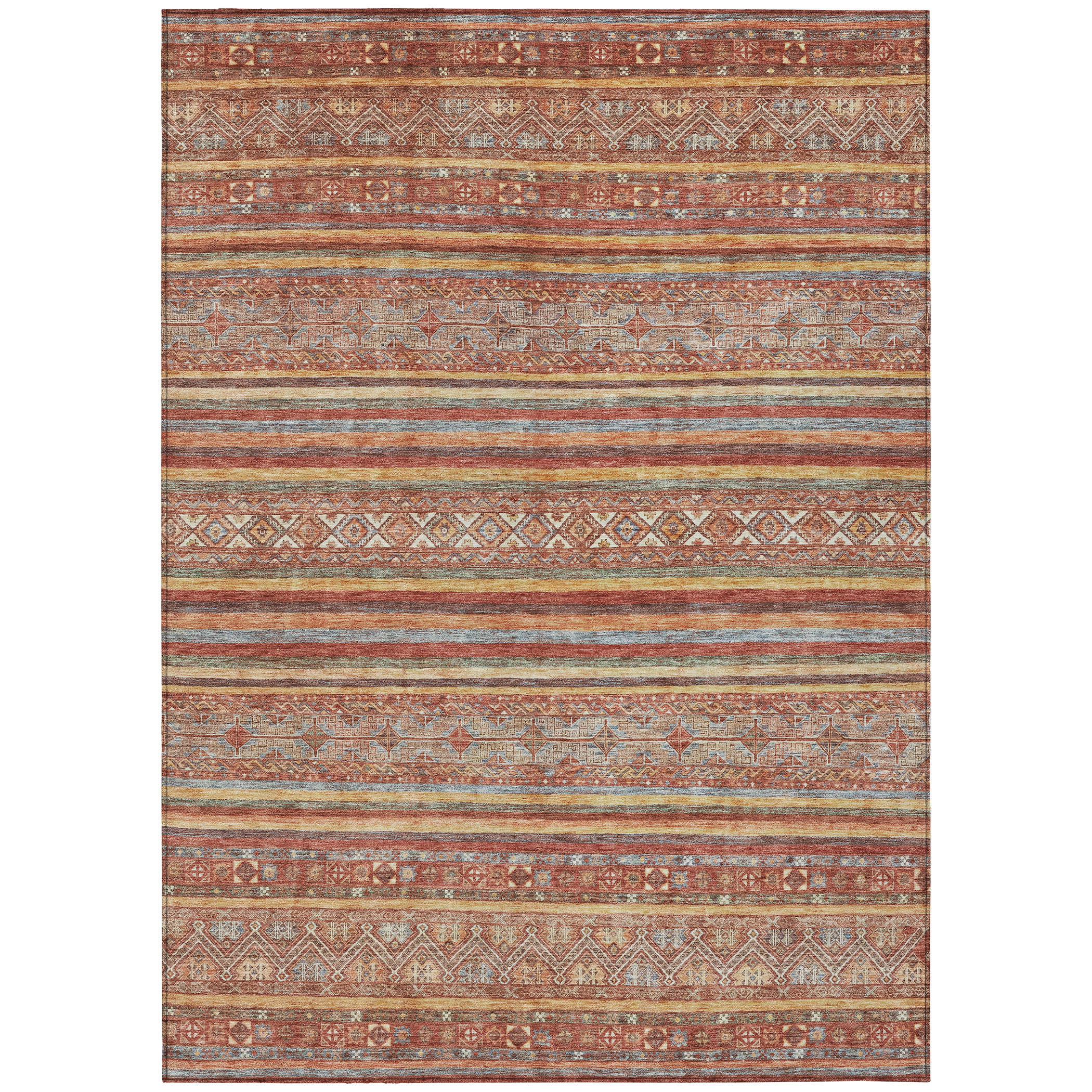 HomeRoots 8' X 10' Rust Southwestern Washable Indoor Outdoor Area Rug ...