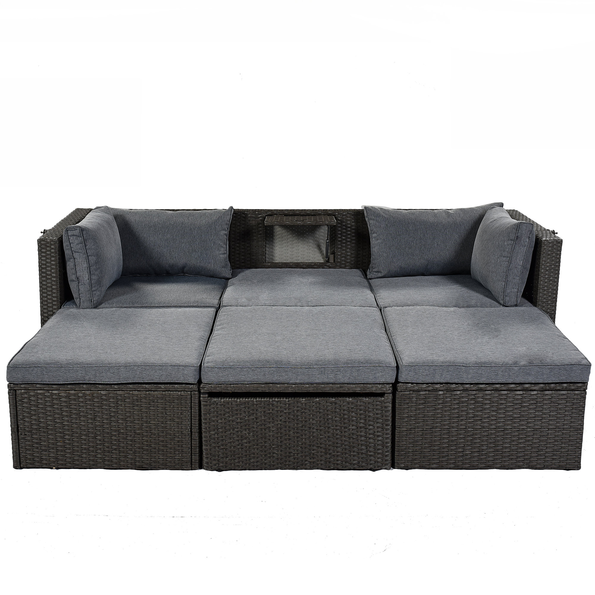 Bella Depot Serenade 4 - Piece Wicker Outdoor Patio Daybed With ...