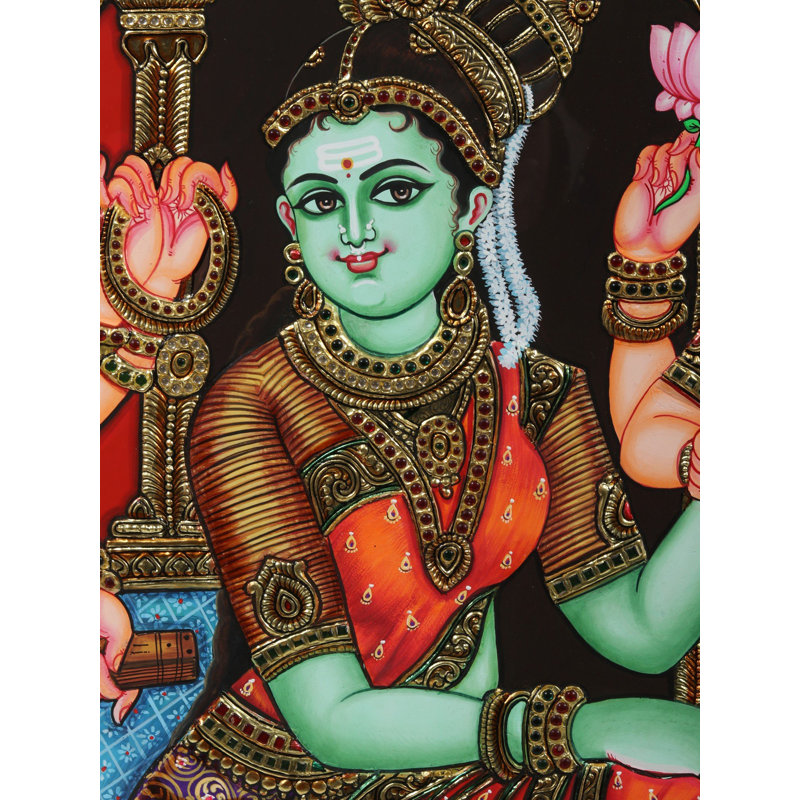 Exotic India Goddess Lakshmi & Devi Saraswati Doing Wedding Shringar of ...