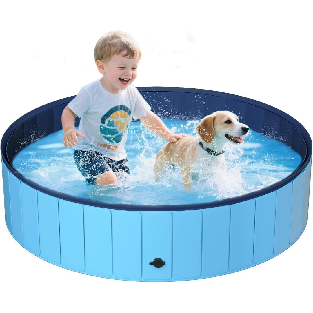 DESIGN SHOP BY SHELL Foldable Dog Pool For Large Dogs Hard Plastic ...