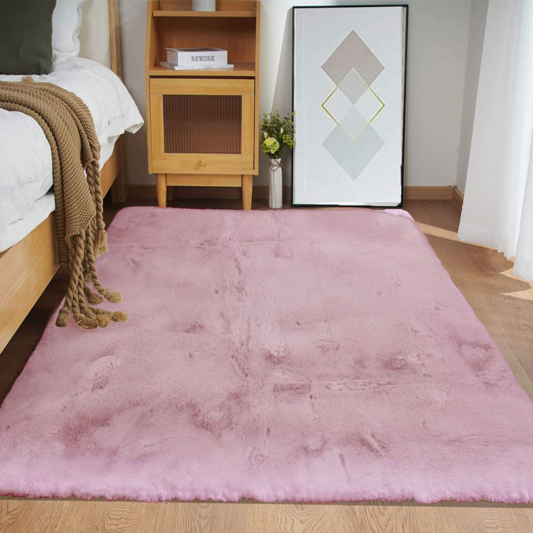 Mercer41 Sunaina Faux Fur Solid Color Rug & Reviews | Wayfair