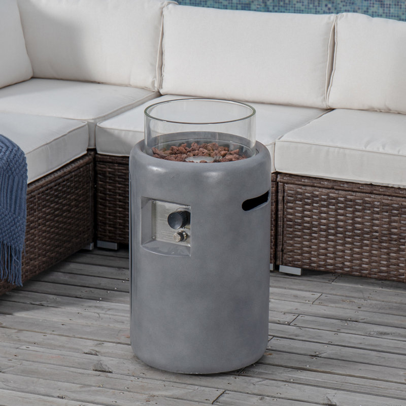 Wade Logan® Cambrea Outdoor Concrete Propane Fire Column & Reviews ...