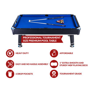 RACK Pool Tables RACK Orion 8-Foot Billiard/Pool Table (Blue) | Wayfair