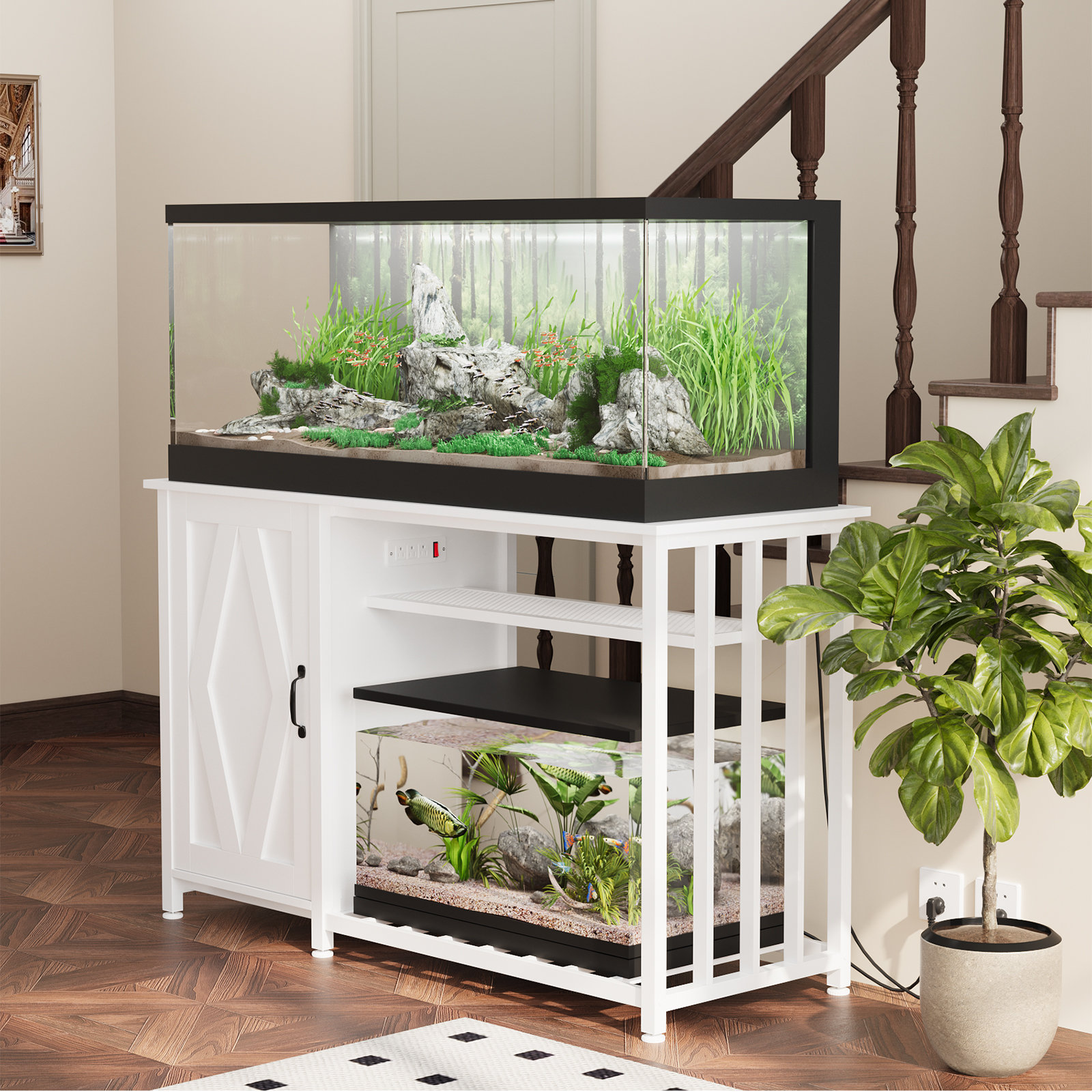 Tucker Murphy Pet™ 55-75 Gallon Heavy Duty Metal Aquarium Stand With ...