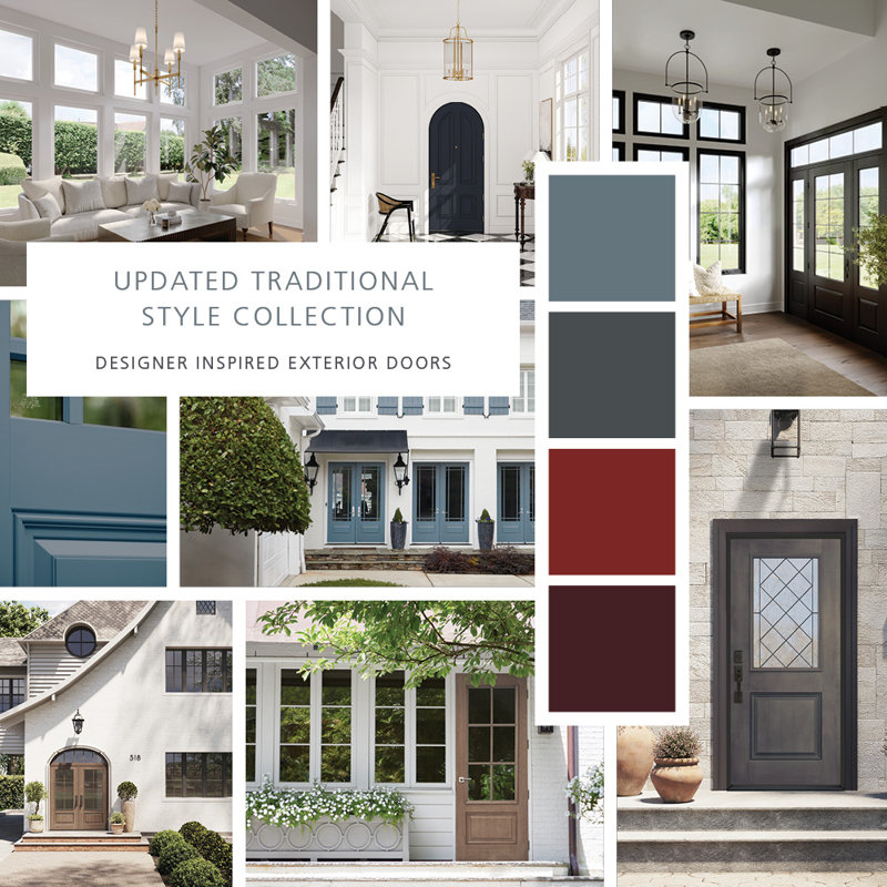 JELD-WEN 36 in. x 80 in. 3-Lite Clear Glass Warm Toffee Fiberglass ...