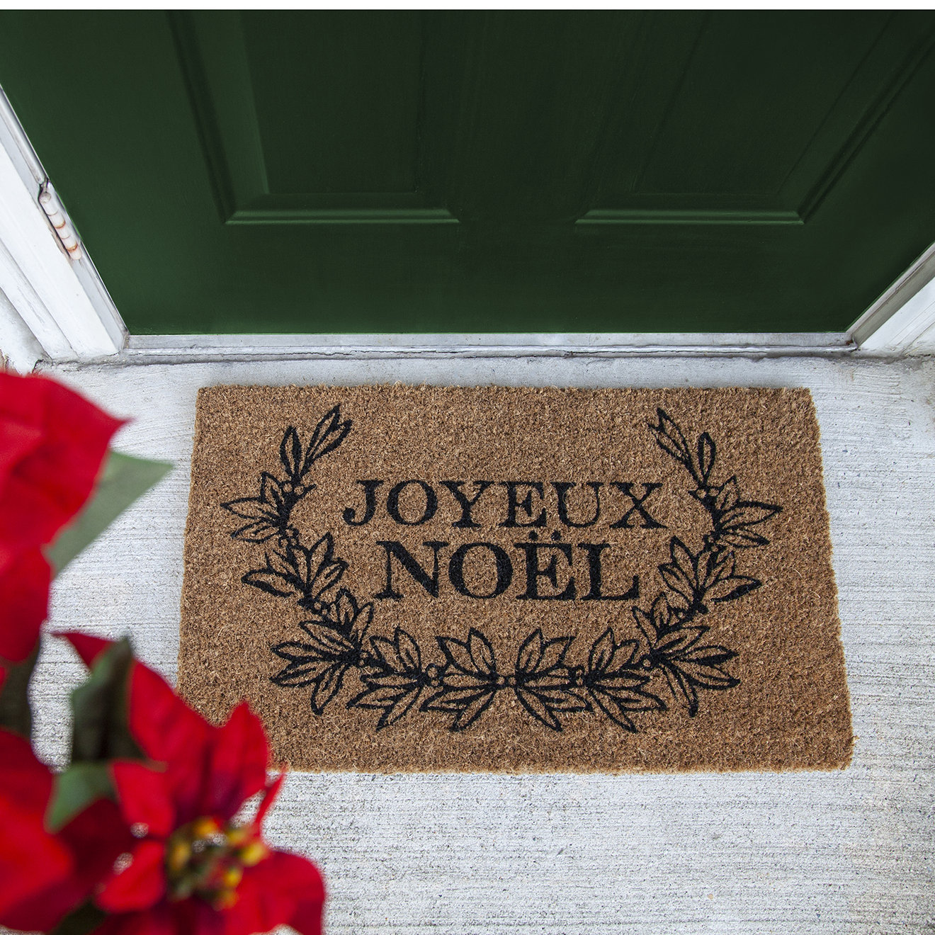 Entryways Handmade Doormat - Joyeux Noel, 18"x30" | Wayfair