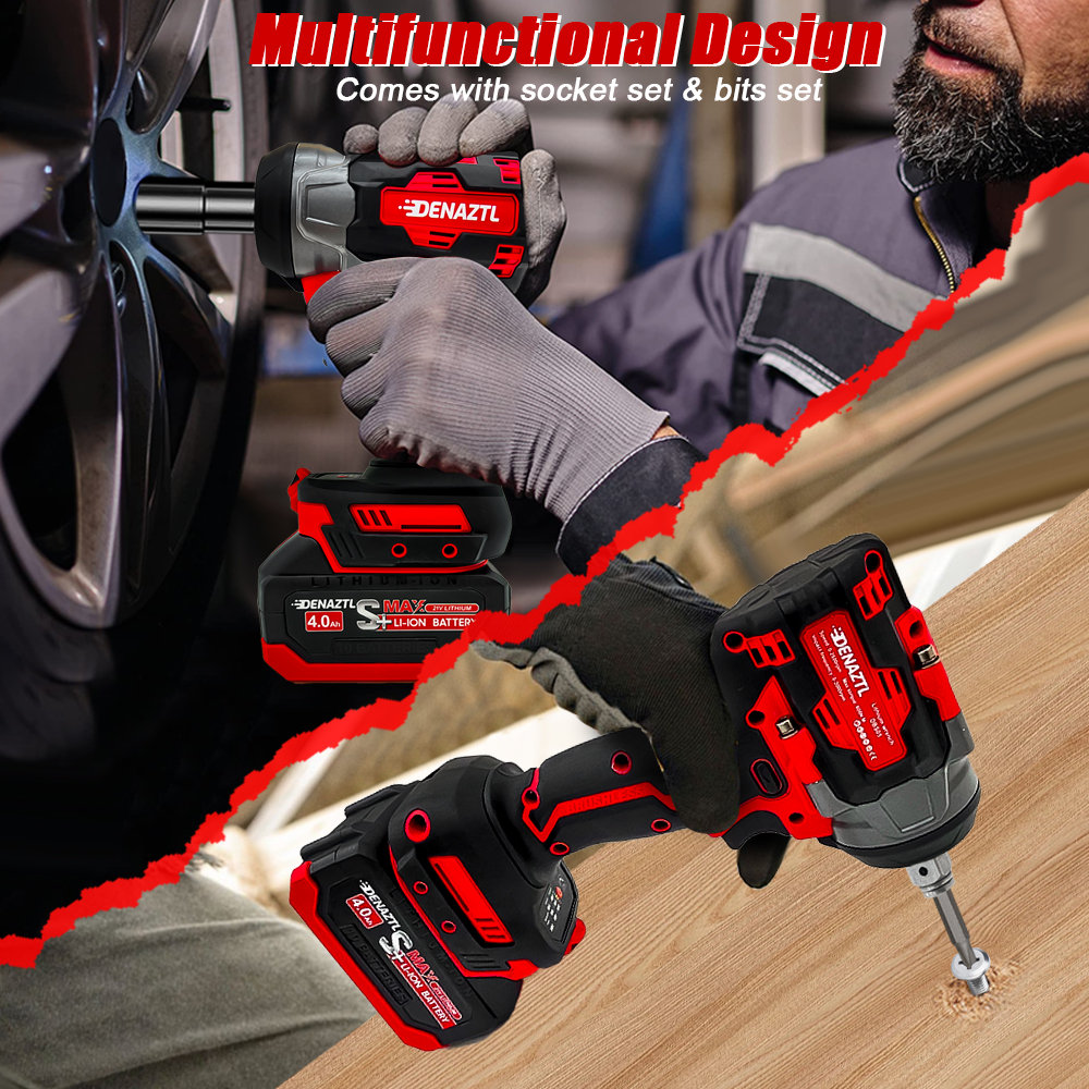 Latitude Run® 21v Cordless Impact Wrench-450ft-lbs (600n.m) 1/2 Inch ...