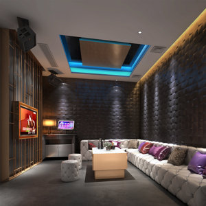 ENER-J Luxury Angular 3D Grid PU Leather Wall Panels 600x600mm (Pack of ...