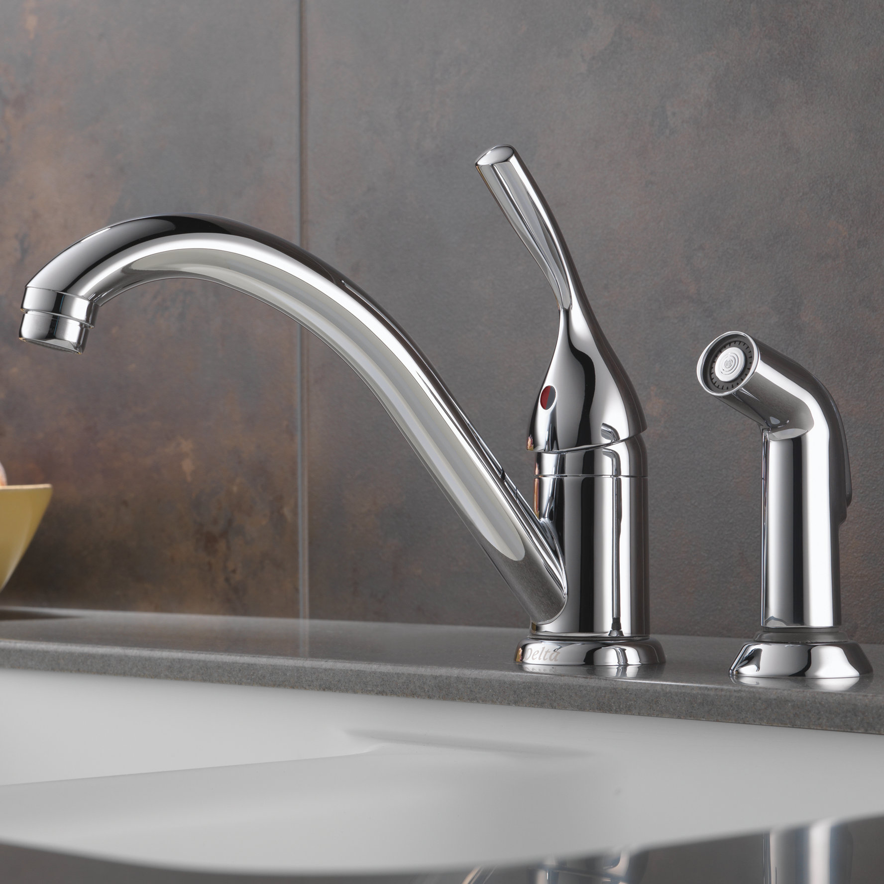 Delta Core 100/300/400 Series Single Handle Kitchen Faucet with Diamond ...