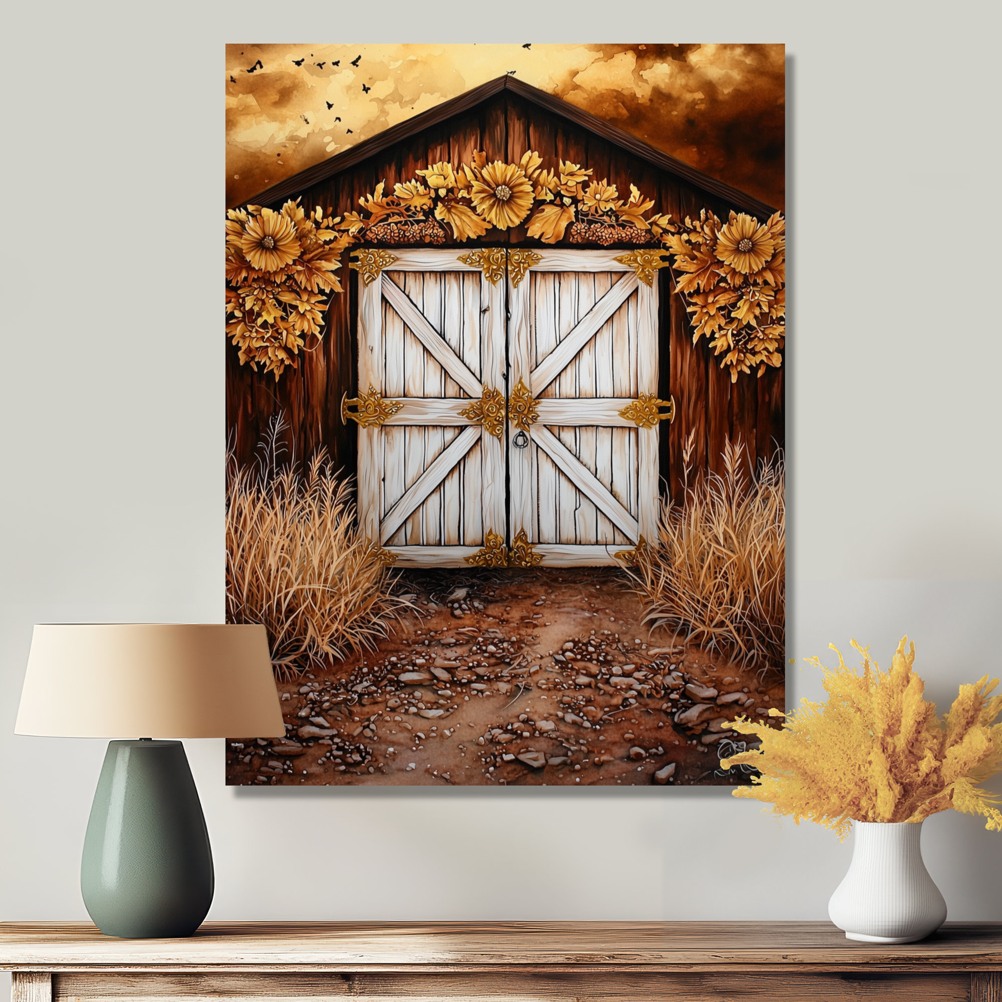 Ophelia & Co. Heaven Autumn Barn Door II - Farmhouse Print Wall Art ...