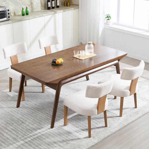 Corrigan Studio® Linen Dining Chairs, Mid Century Accent Dining Chair ...