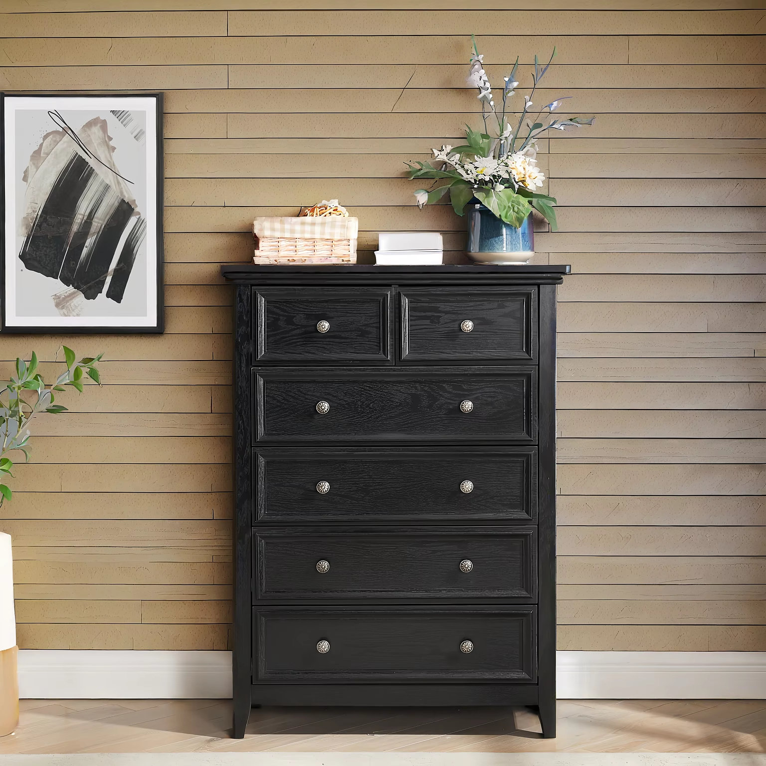Winston Porter Modern 6 Drawers Dresser 6 Drawers Cabinet,Chest Of Drawers Closet Organizers And ...