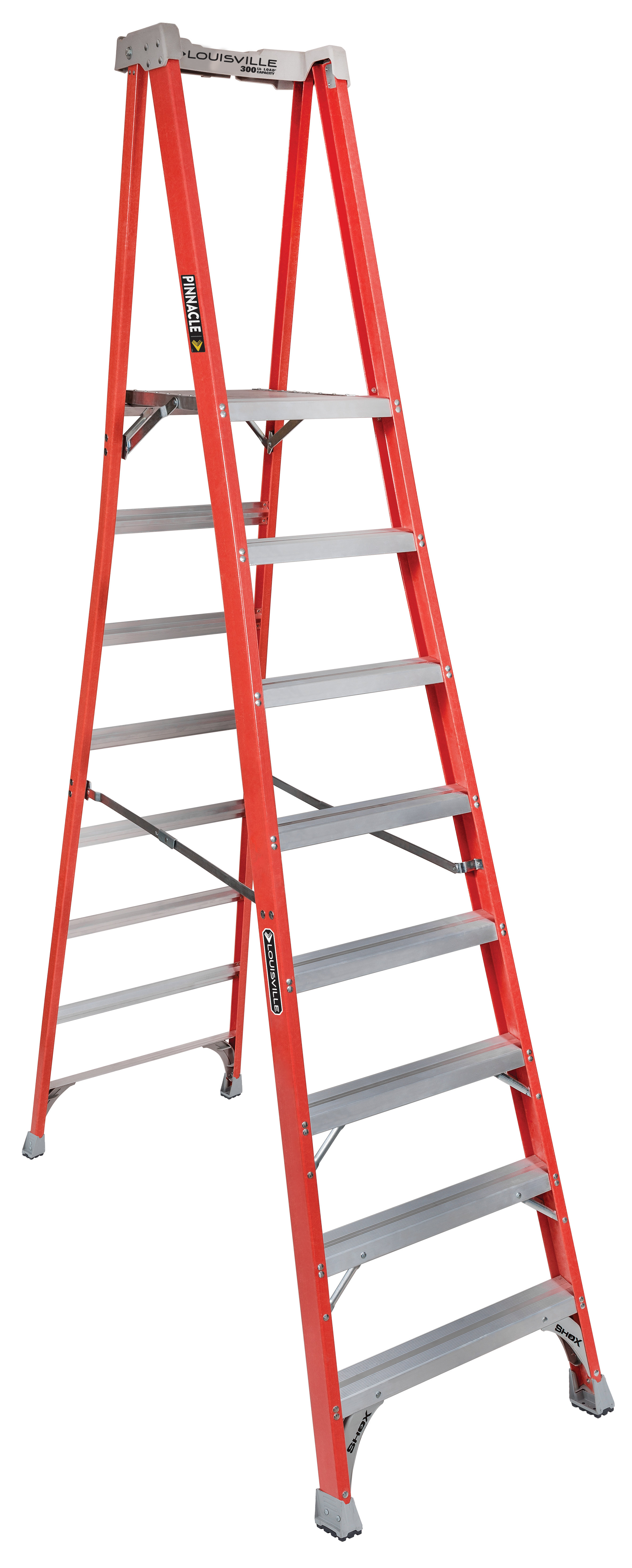 Louisville Ladder, 8 Ft, Fiberglass Pinnacle Platform Step Ladder, Type ...