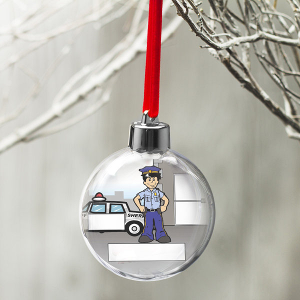Printed Perfection Personalized Sheriff - Male Christmas Bulb Ornament ...