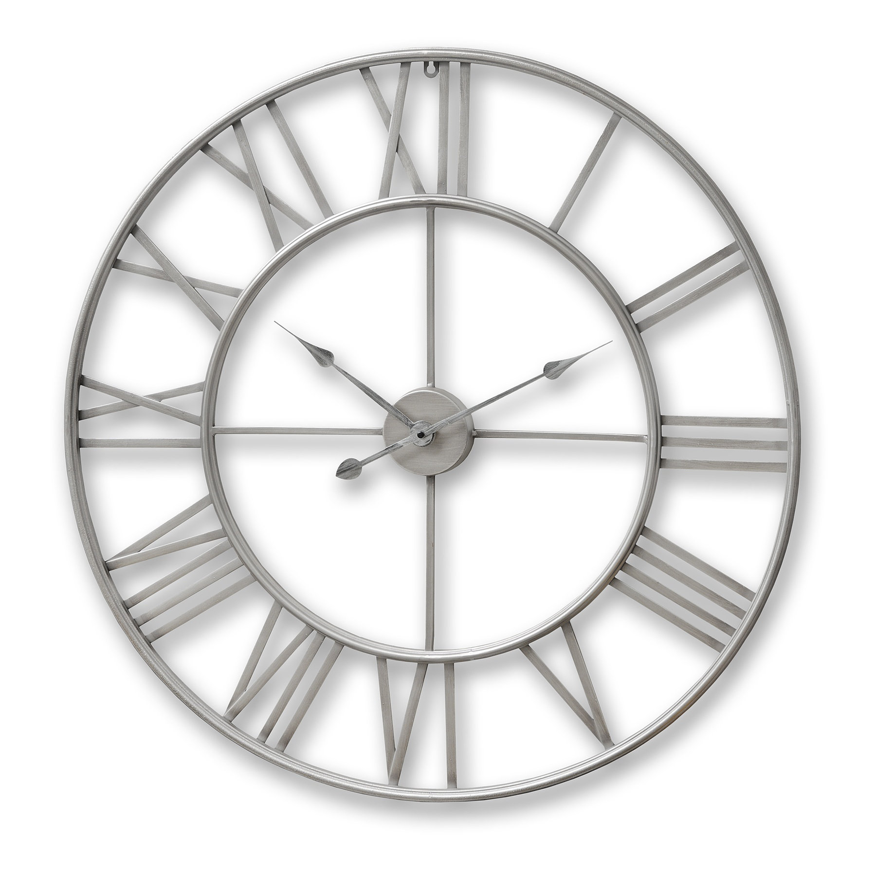 Borough Wharf Large Silver Skeleton Wall Clock | Wayfair.co.uk