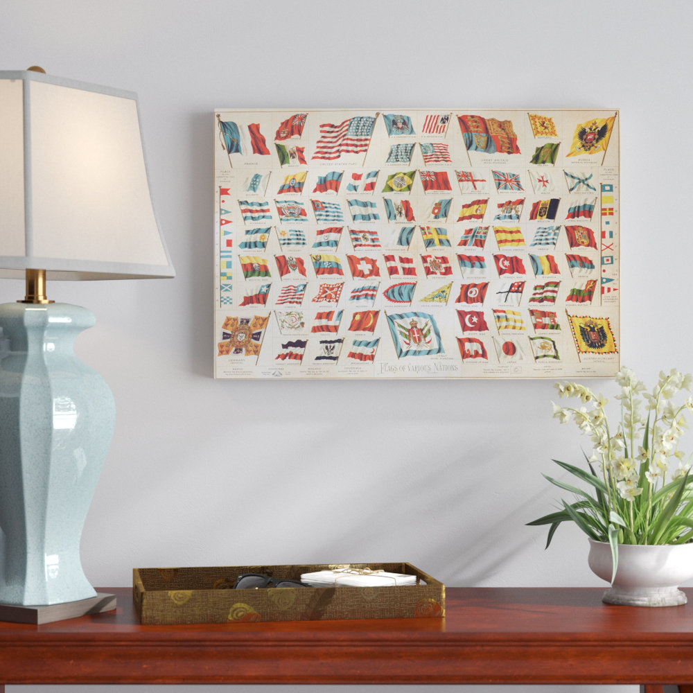 Charlton Home® 'Flags of Various Nations 1892' - Wrapped Canvas Graphic ...