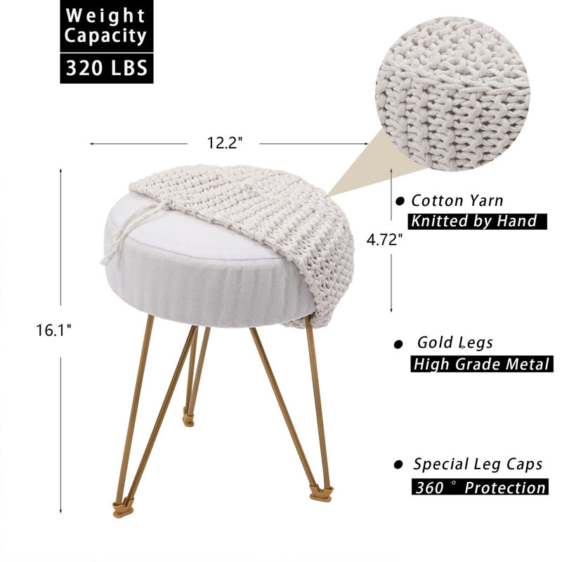 Mercer41 Round Boho Pouf Stool | Wayfair