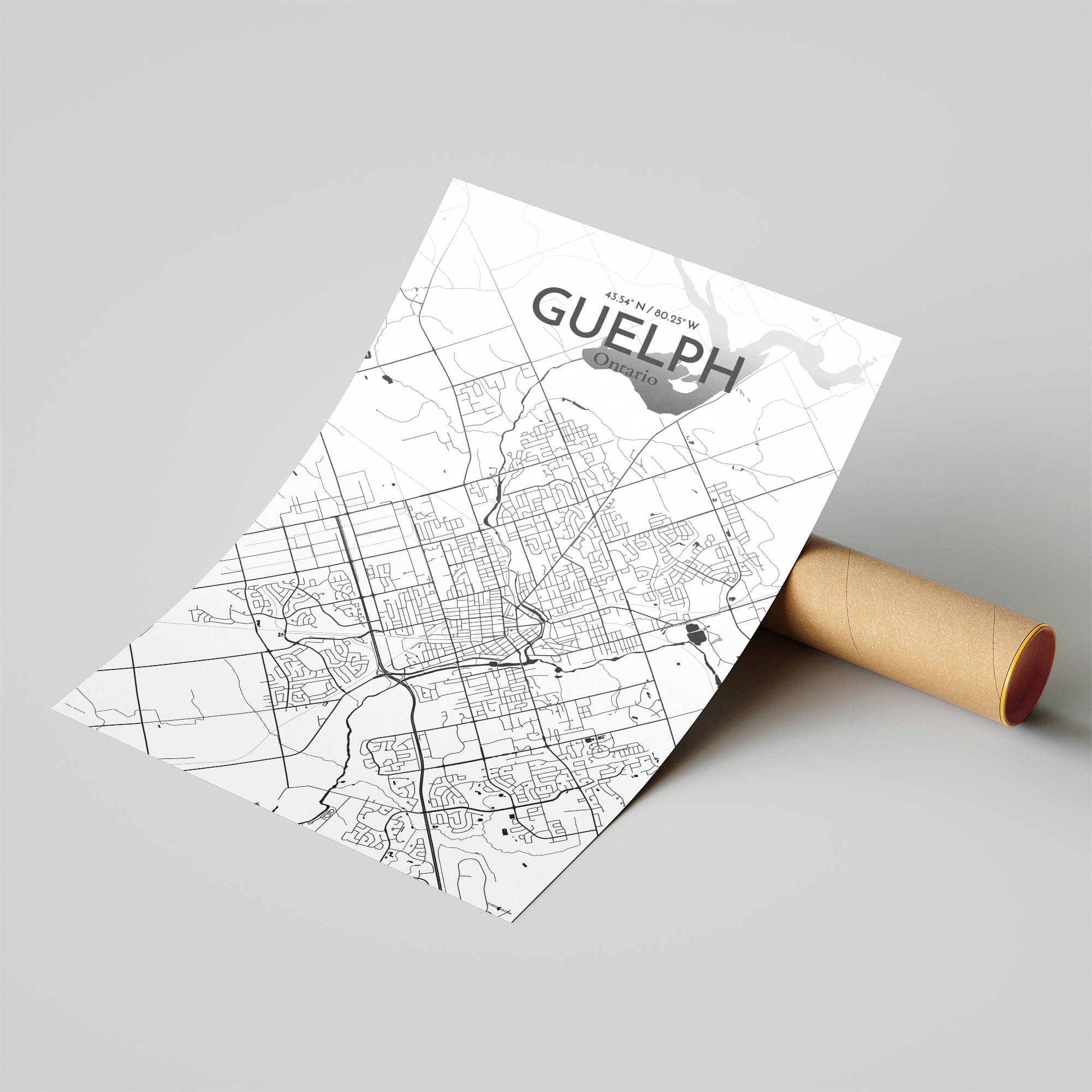 17 Stories Guelph City Map Graphic Art - Wayfair Canada