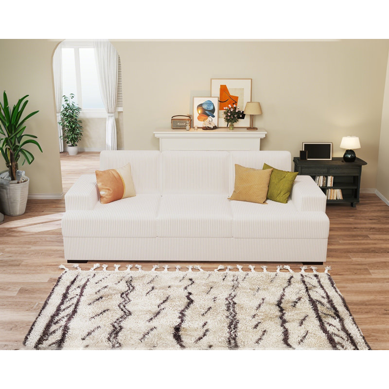 Ebern Designs 89In Sofa Couch, Modern Sofa With Wood Legs, 3 Seater ...