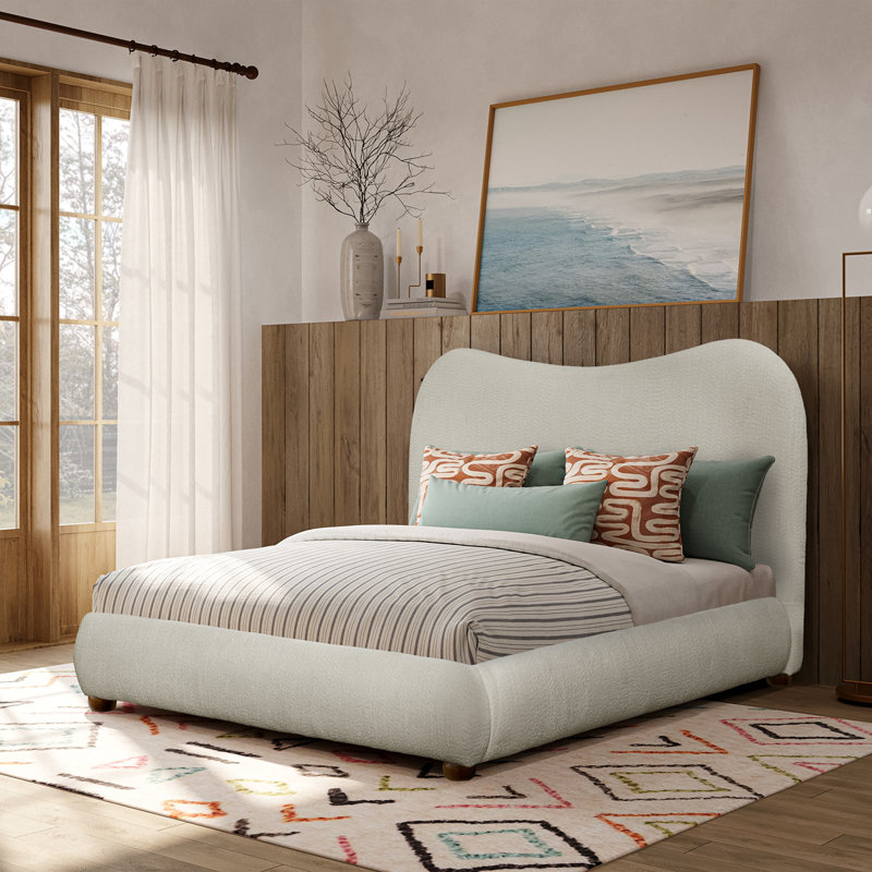 Red Barrel Studio® Luxurious Queen Platform Bed With Curved Headboard ...