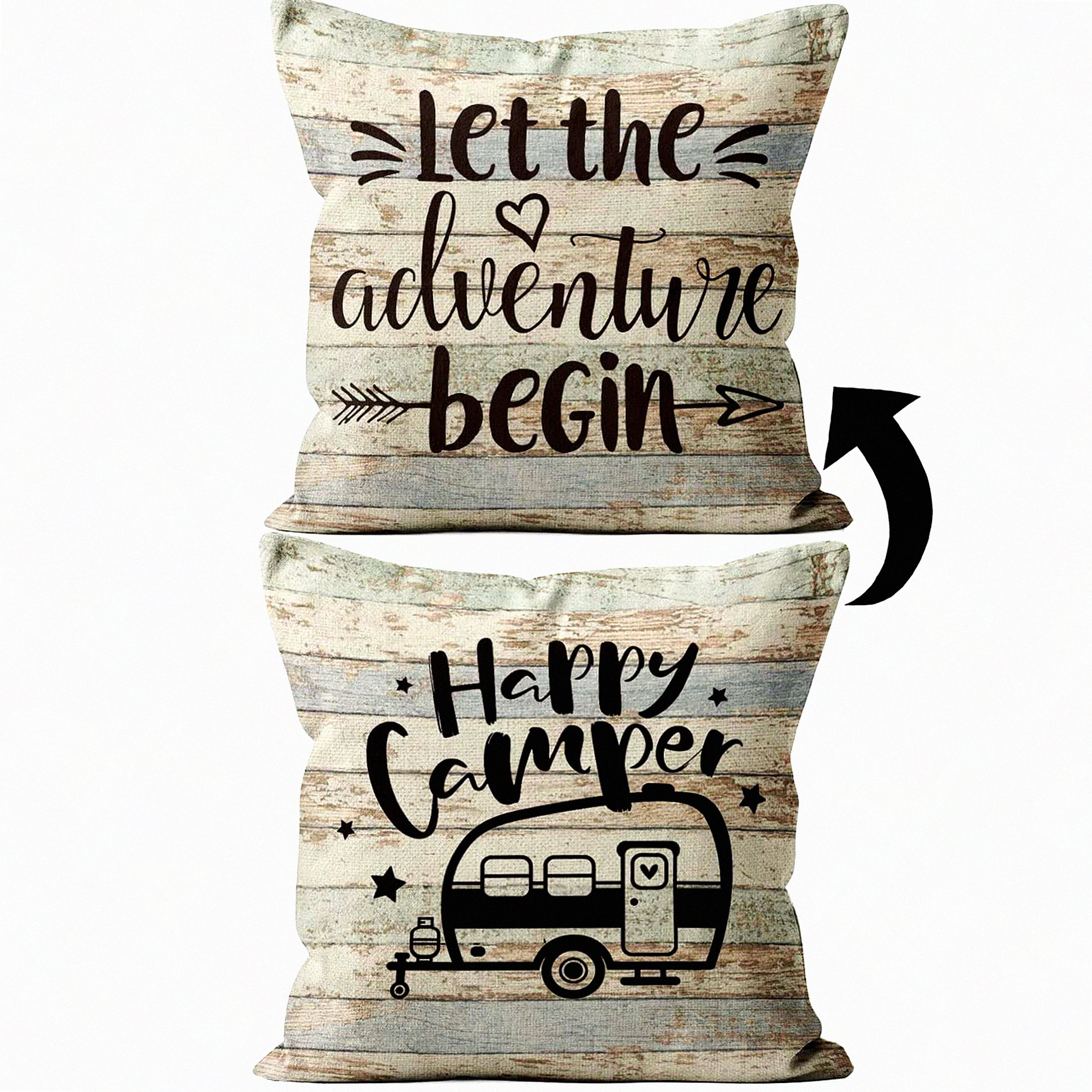 BRBCA Adventure Dream Pillow Covers - Camping Gifts, Double-Sided Linen ...