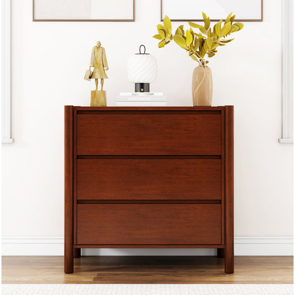 Ebern Designs Llubia 3 Drawer 31.51" W Solid Wood Chest, Accent Chest ...