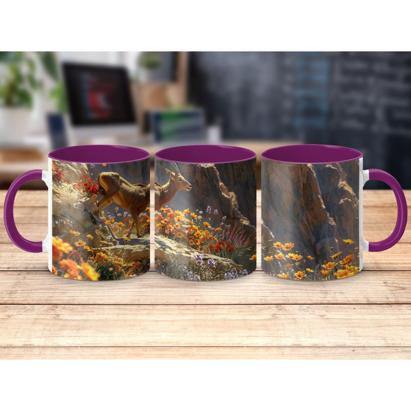 East Urban Home Set of 4 Realistic Animal Design 11oz Accent Mugs ...