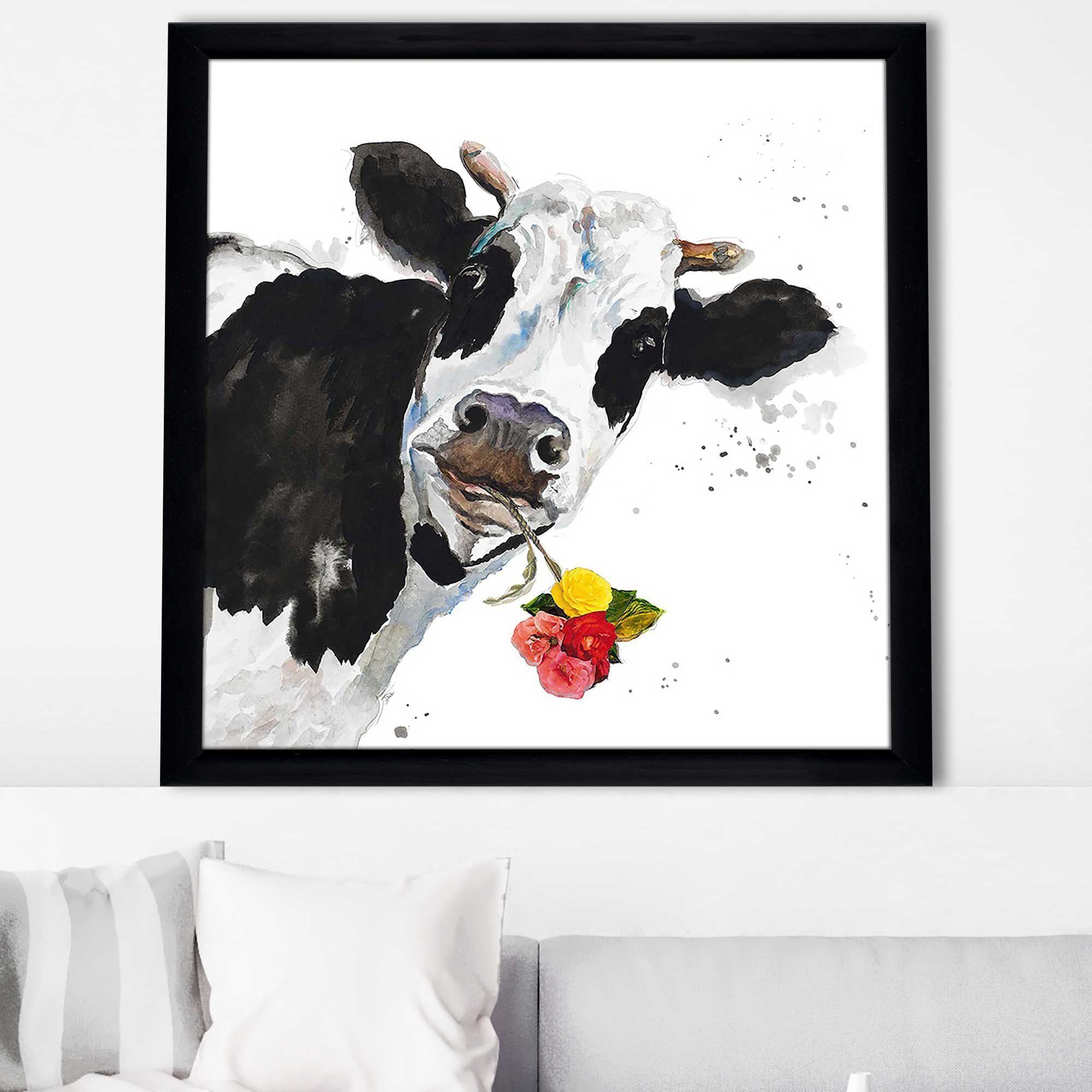 Rosalind Wheeler Crazy Cow (Square) By Patricia Pinto Print | Wayfair