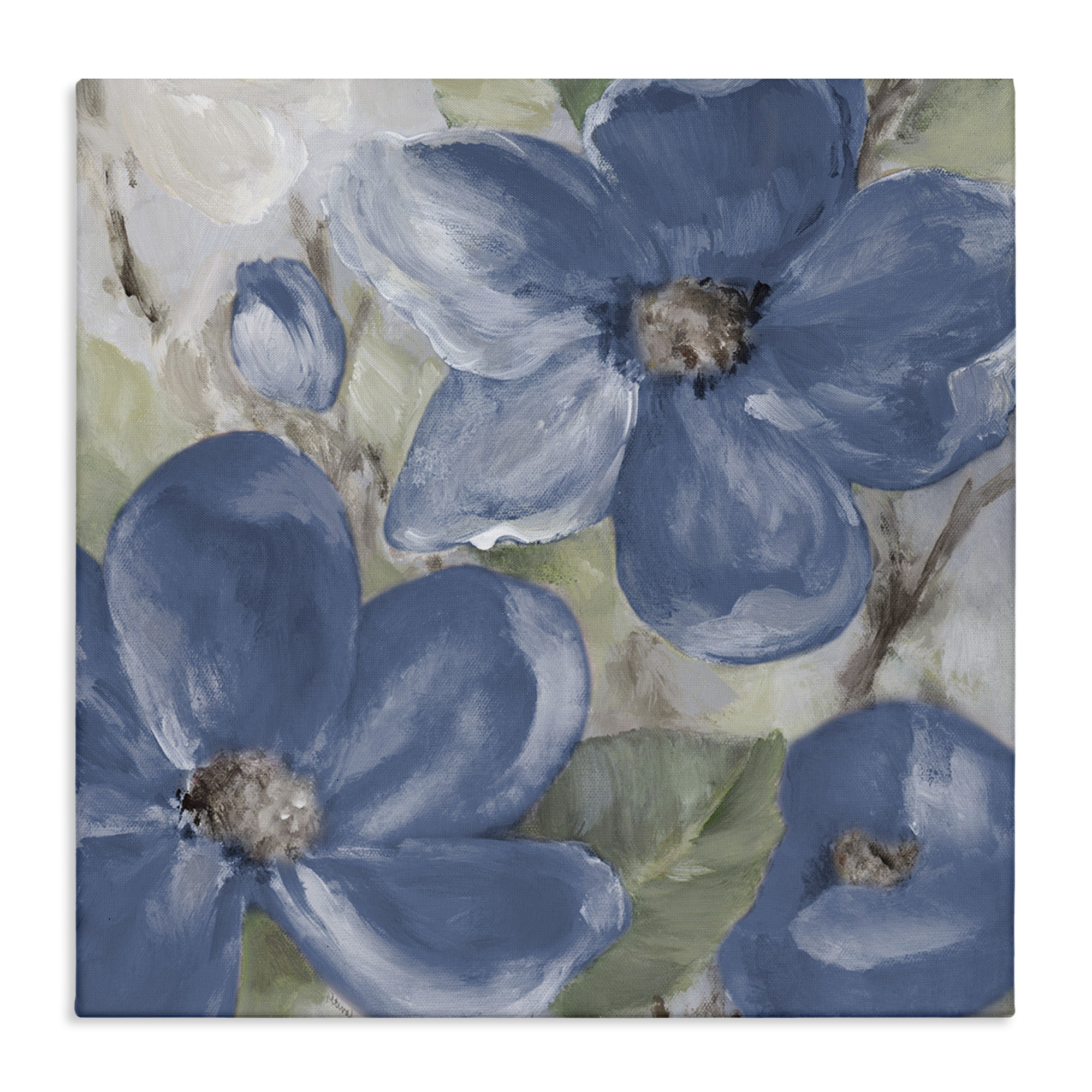 Winston Porter Silently Blue Bloom Canvas Wall Art by Lanie Loreth ...